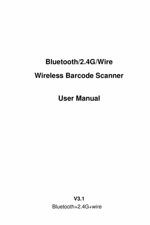 Wireless Bluetooth Scanner Manual for reset, pairing, battery level ...
